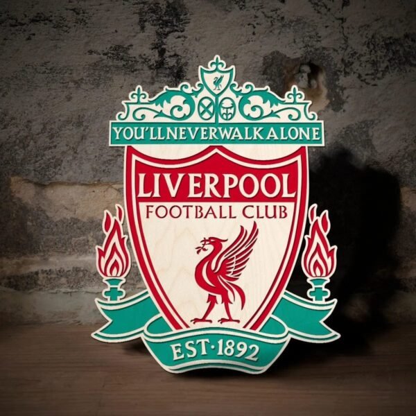 Liverpool Wooden Crest 12″x12″ inches – The Football Aficionado